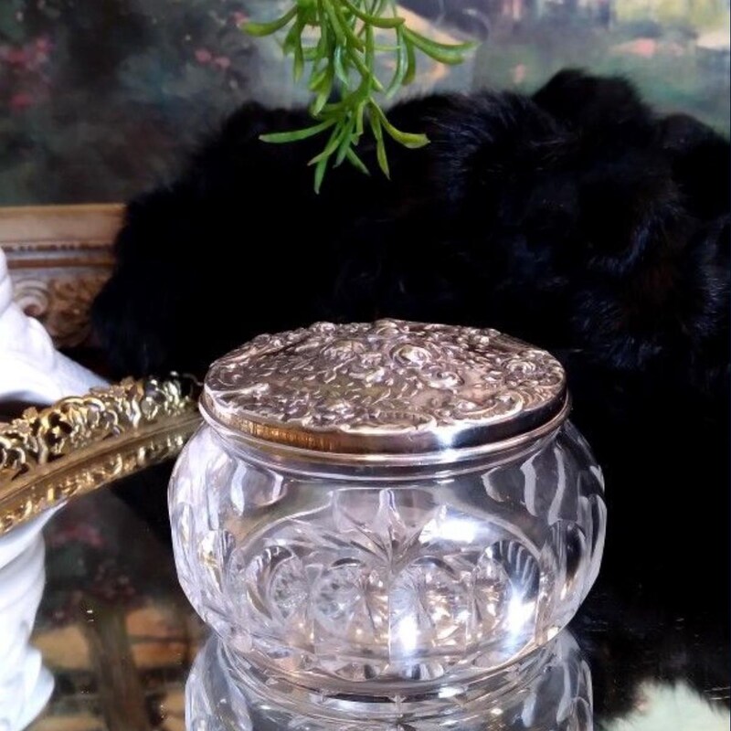 Antique Powder Jar - Etsy