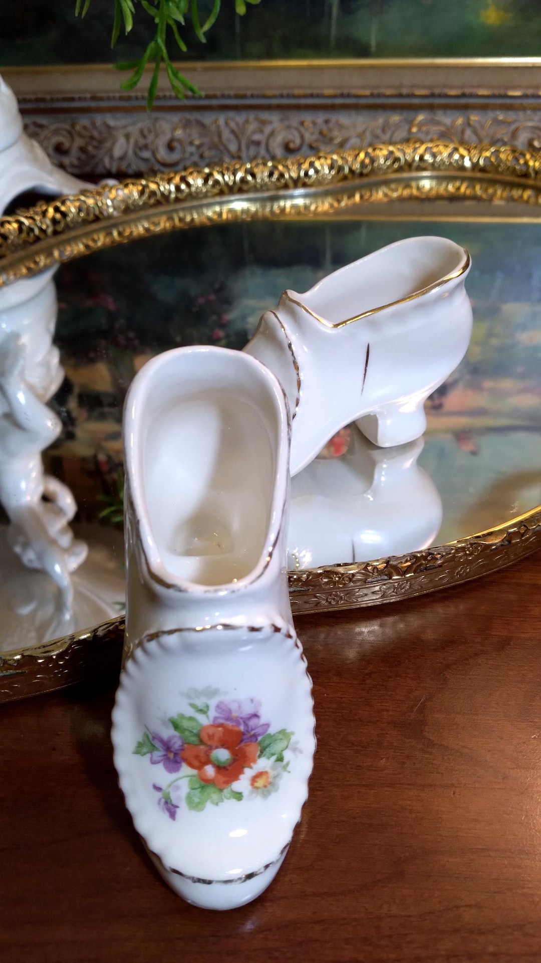 Vintage Victorian Porcelain Slipper Shoes (2) - Etsy