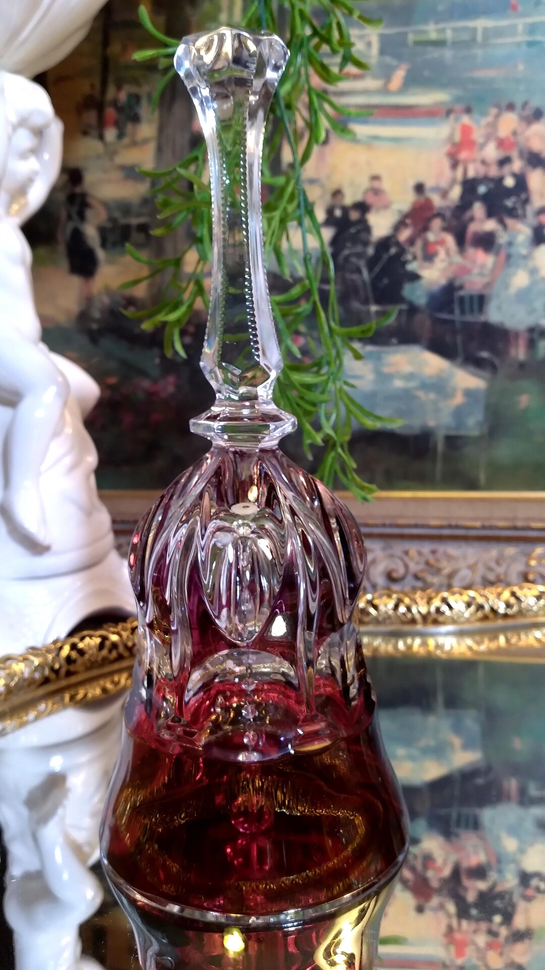 Vintage 8 Bleikristall Ruby Cut to Clear Crystal Bell Lead Crystal ...