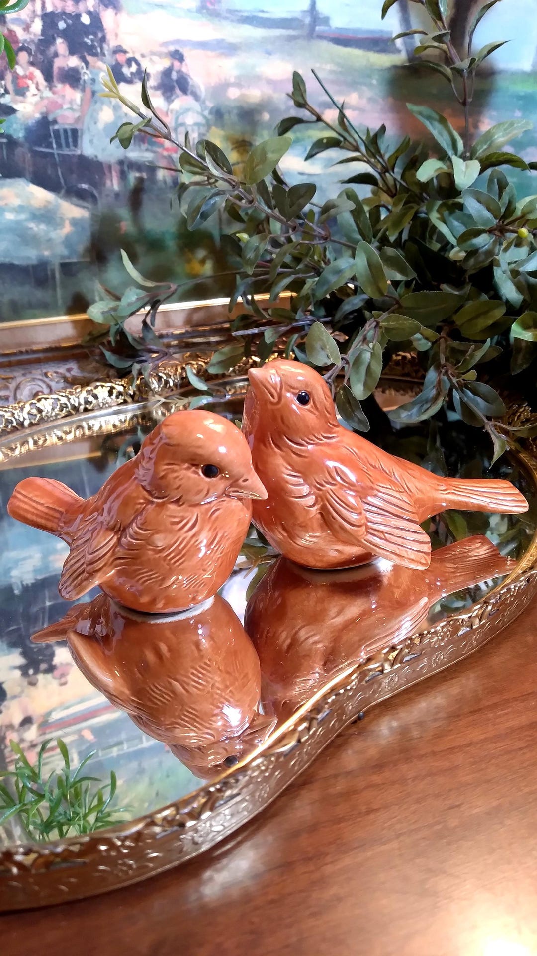 Goebel Porcelain Sparrow Rust Brown Bird Figurines Set of (2) - Etsy