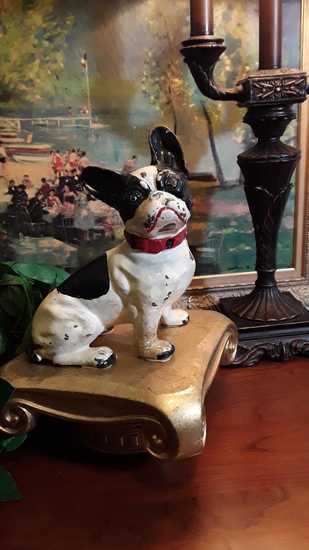 Antique Hubley's Sitting French Bulldog Cast Iron Door Stop | Hubley ...