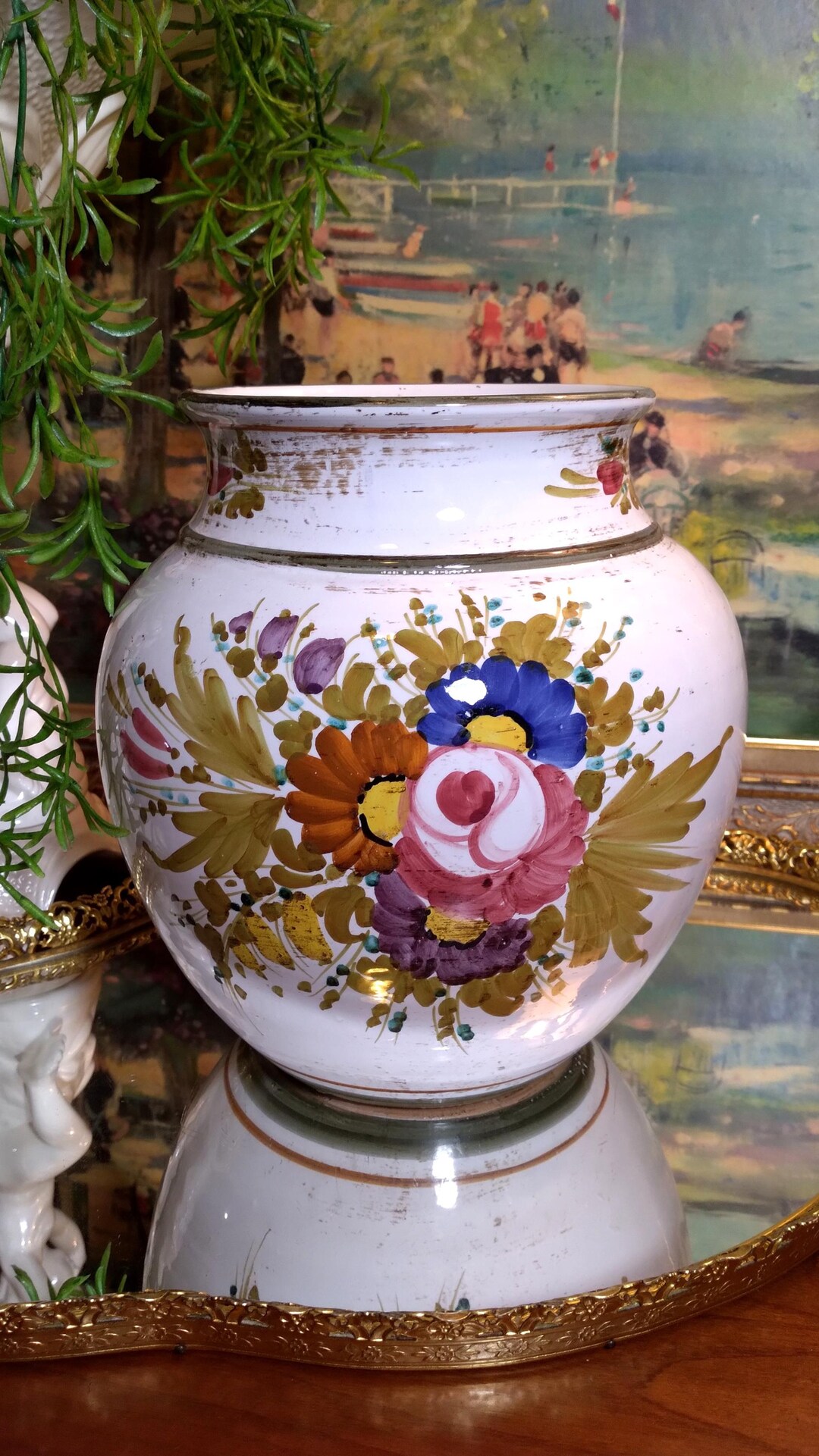 Deruta Ceramics Hand Painted Floral Italian Pottery Vase - Etsy