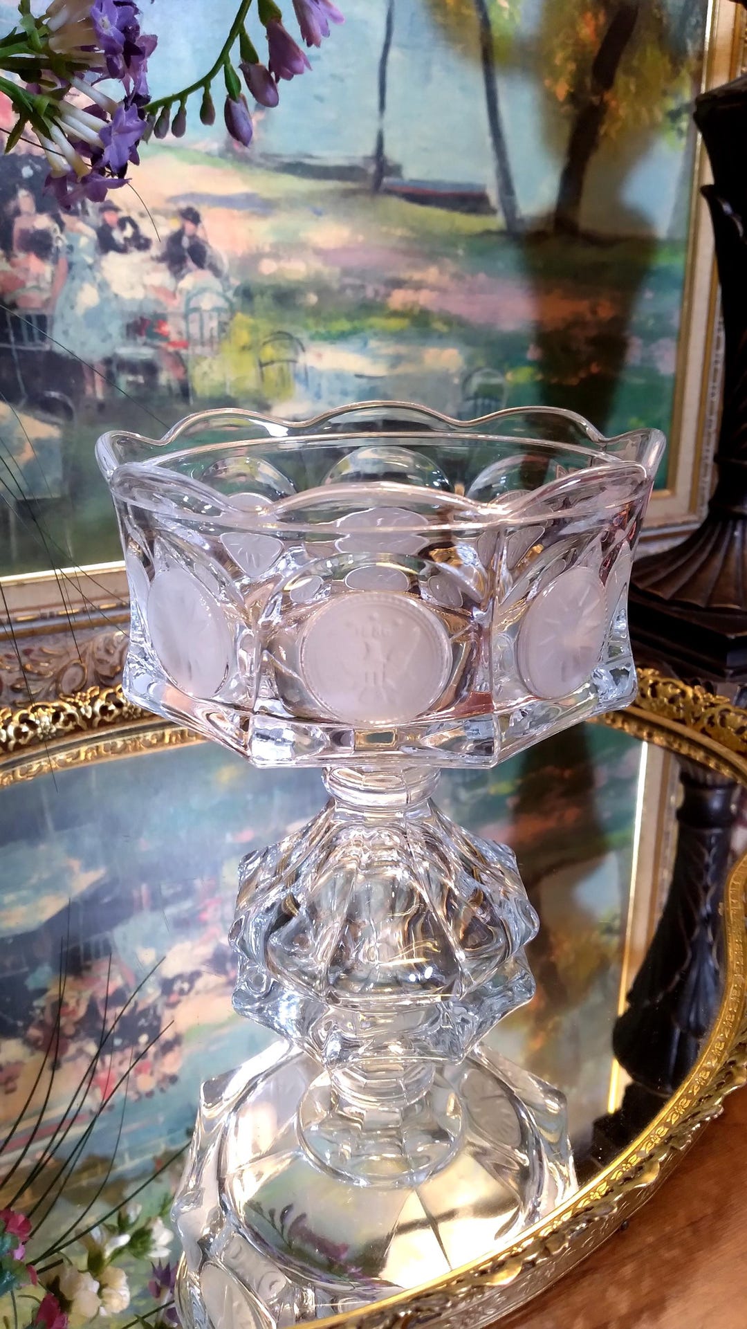 Vintage Fostoria Clear Coin Glass Wedding Bowl - Etsy