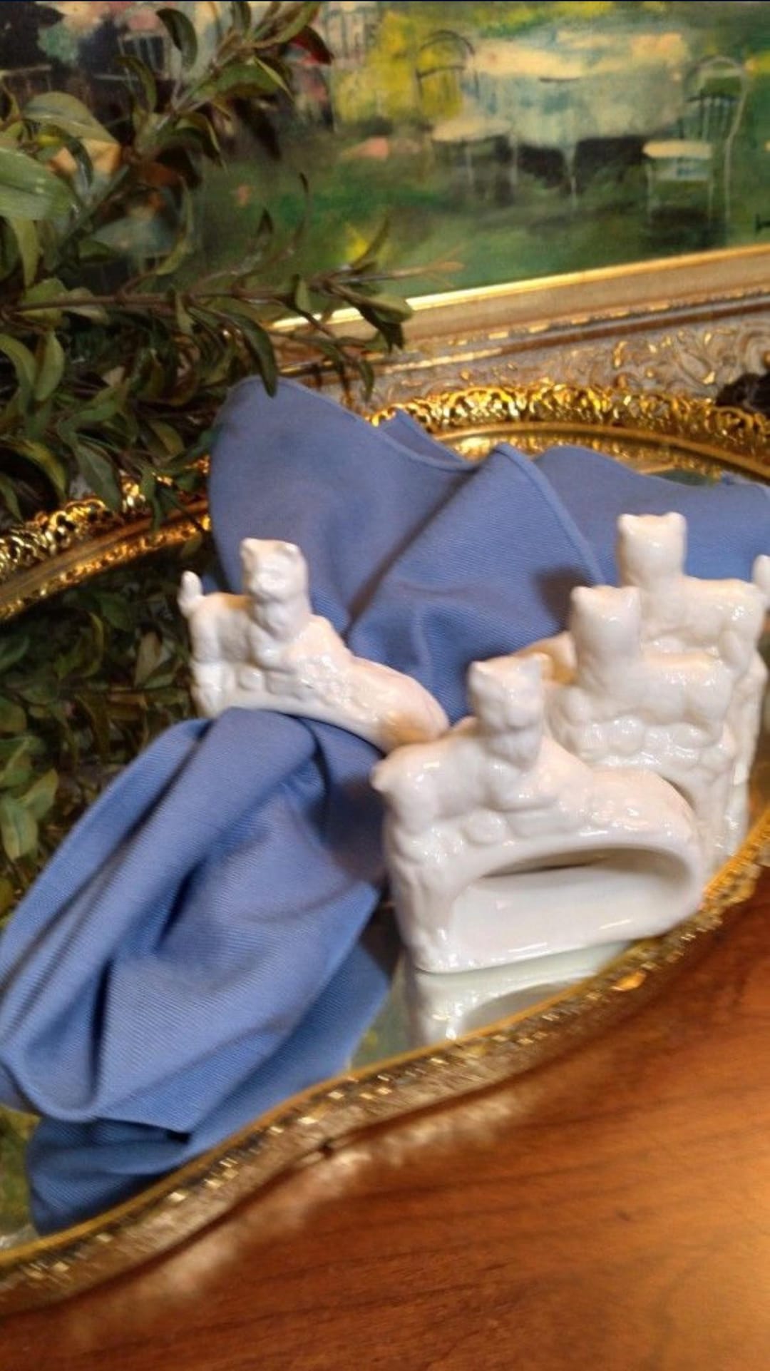 Vintage White Ceramic Cat Napkin Rings Set of 4 - Etsy