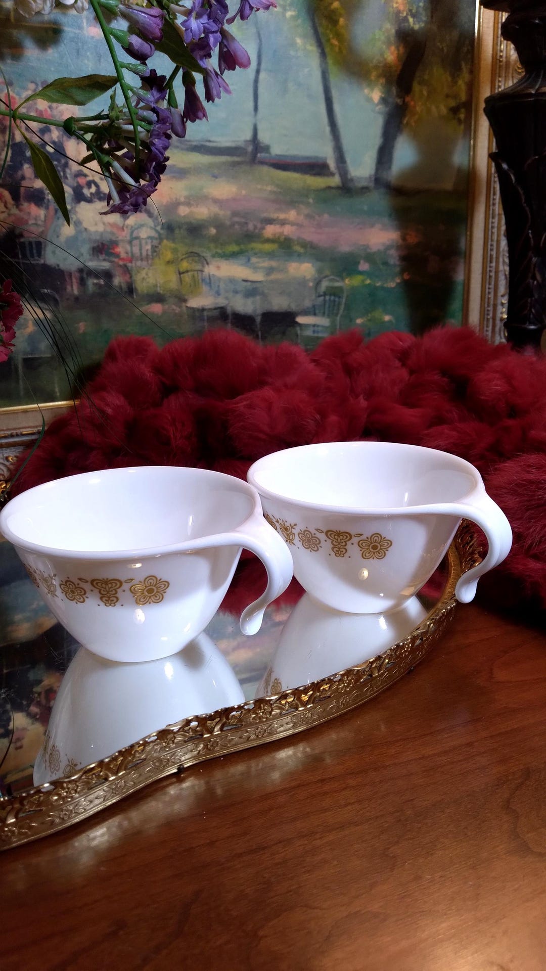 Corning Butterfly Gold Corelle Cup Set of (2) - Etsy