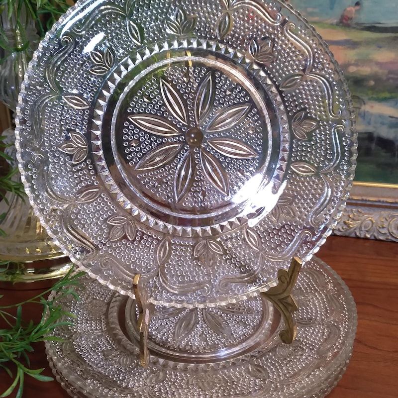 Vintage Glass Plates - Etsy