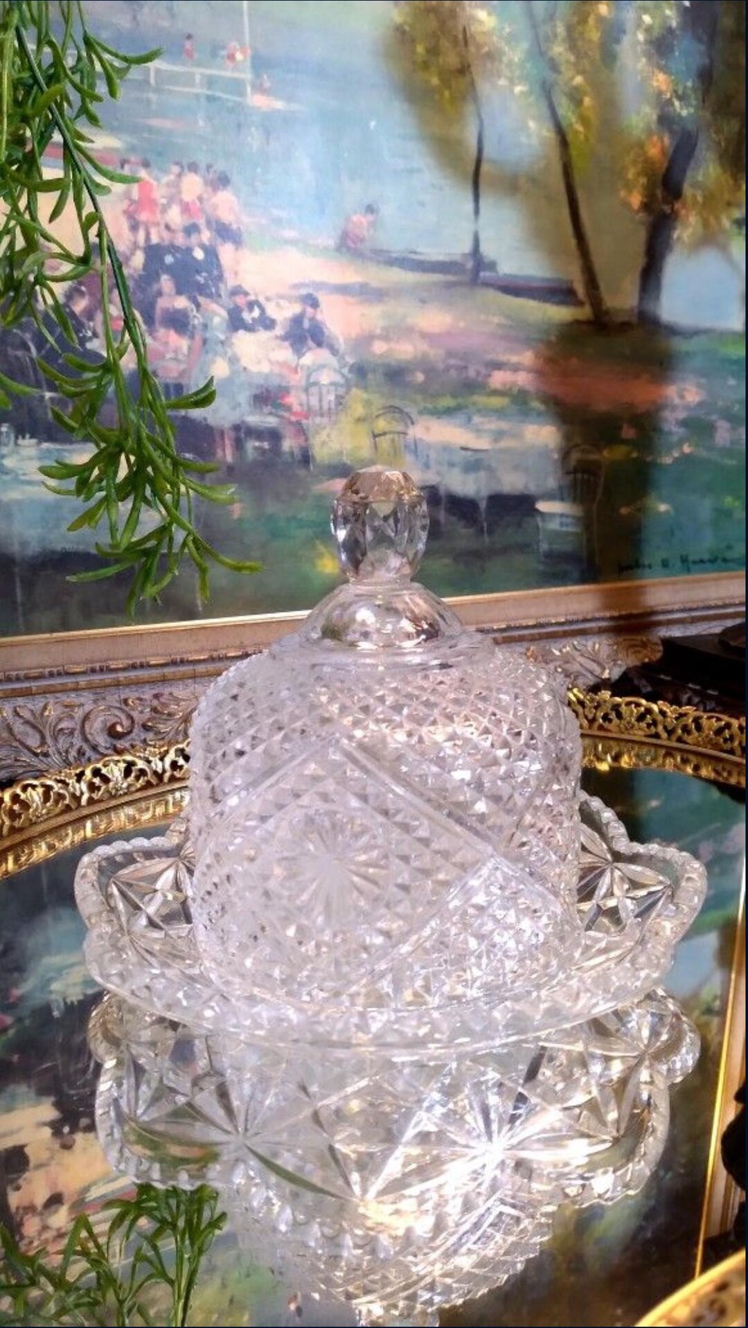 Vintage Avon Round Crystal Butter Dish W Lid - Etsy