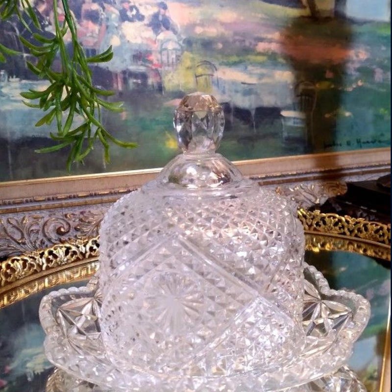 Crystal Butter Dish - Etsy