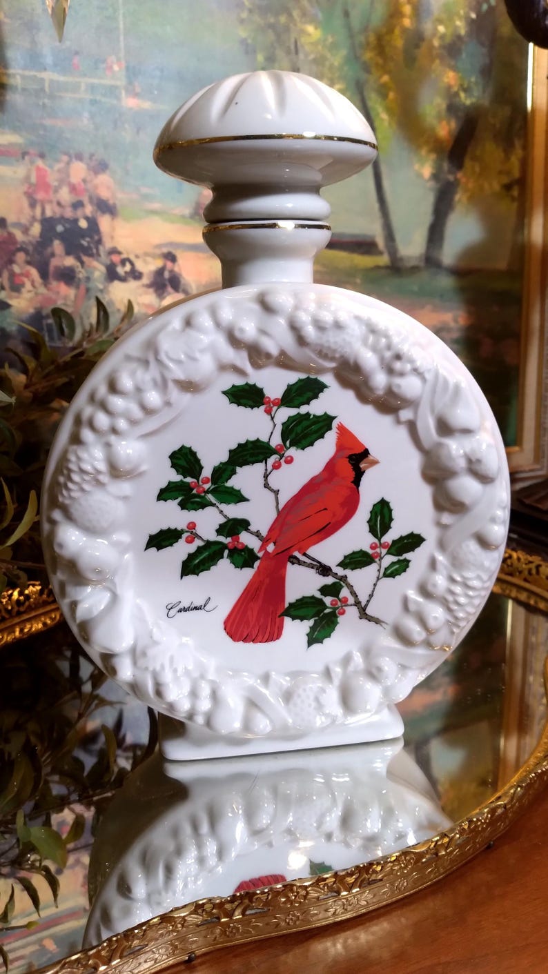 Vintage Old Rip Van Winkle Cardinal Porcelain Whiskey Decanter Bottle W ...