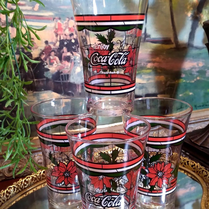 Coca Cola Vintage Glasses - Etsy