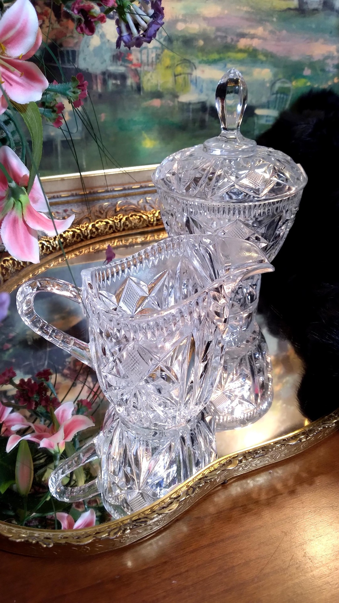 Vintage Beyer Clear Bleikristall Handcrafted Crystal Covered Sugar ...