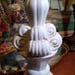 Farmhouse Finial Statue 13" | Distressed White Ceramic Finial Sculpture ...