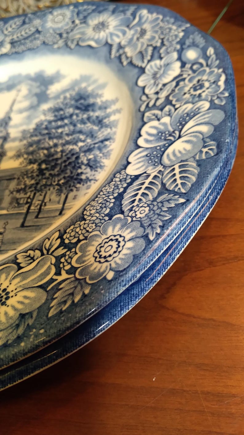 Staffordshire Libberty Blue Dinner Plates Set of (2) | Vintage Liberty ...