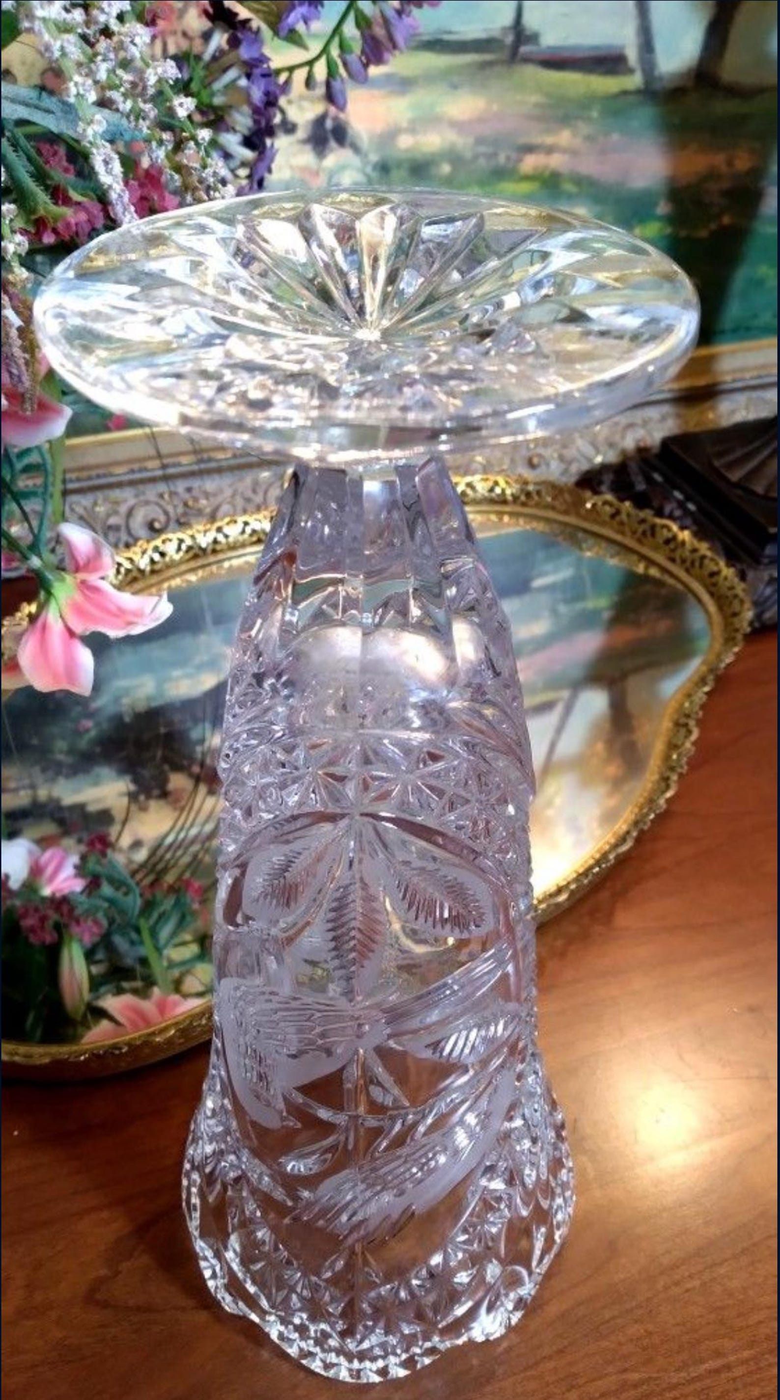 Hofbauer Byrdes Collection Crystal Footed Vase 10" - Etsy
