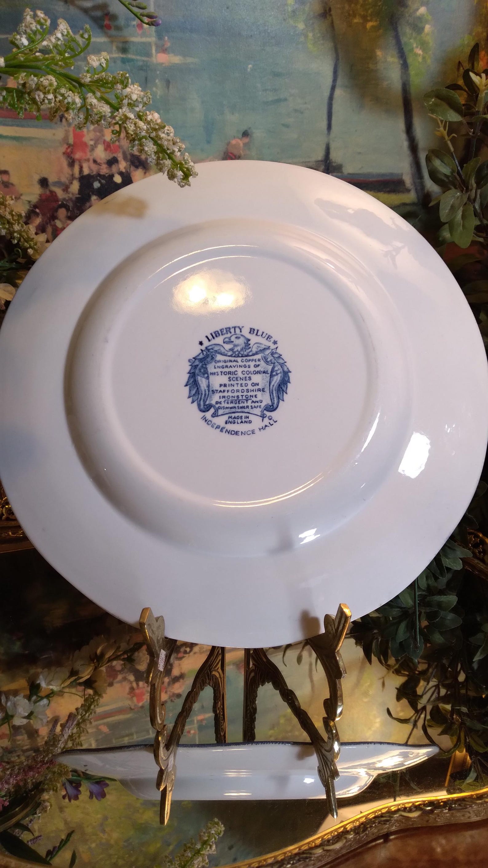 Staffordshire Libberty Blue Dinner Plates Set of (2) | Vintage Liberty ...