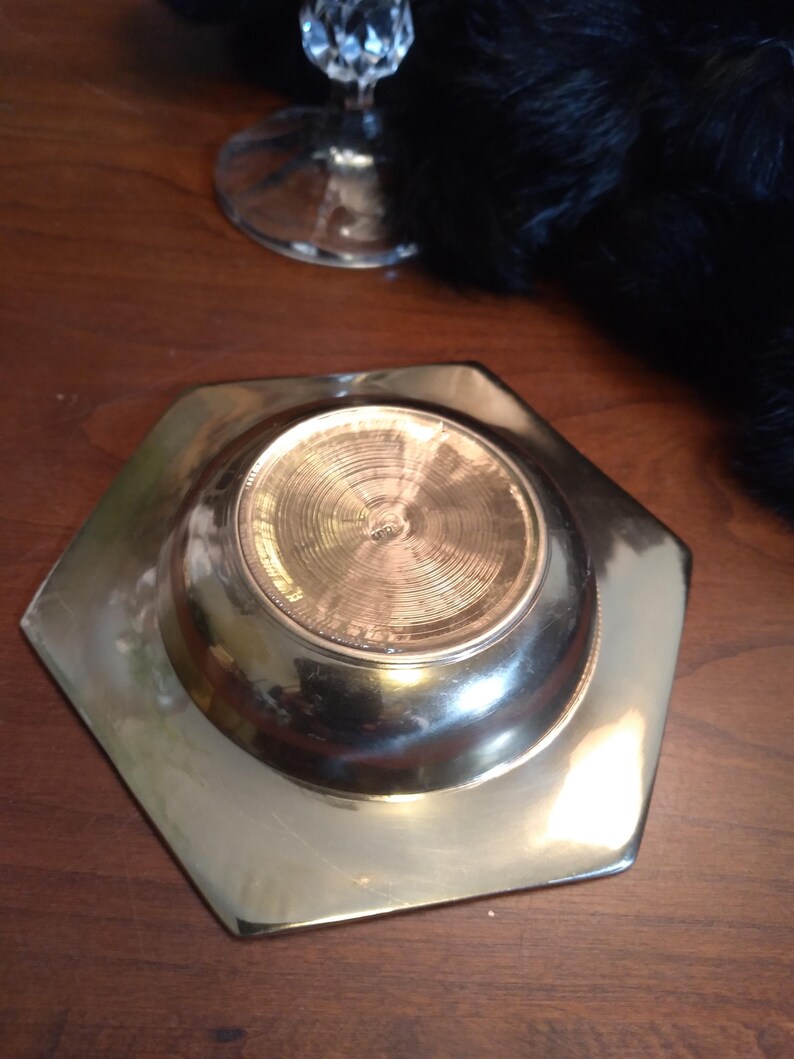 Vintage Brass Hexagonal Shape Ashtray Leaf Design - Etsy