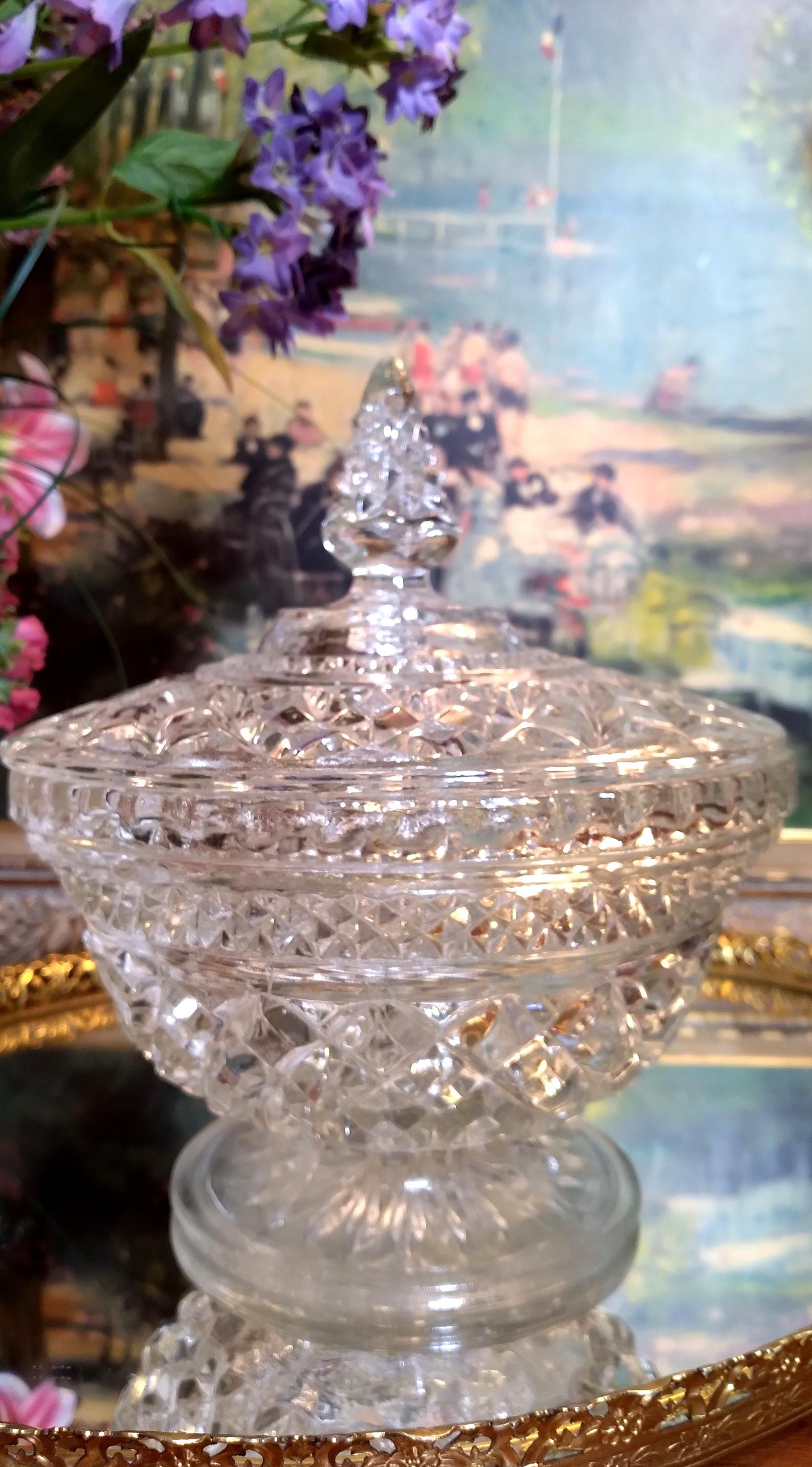 Anchor Hocking Wexfor Glass Candy Dish & Lid Vintage Wexford Glass ...