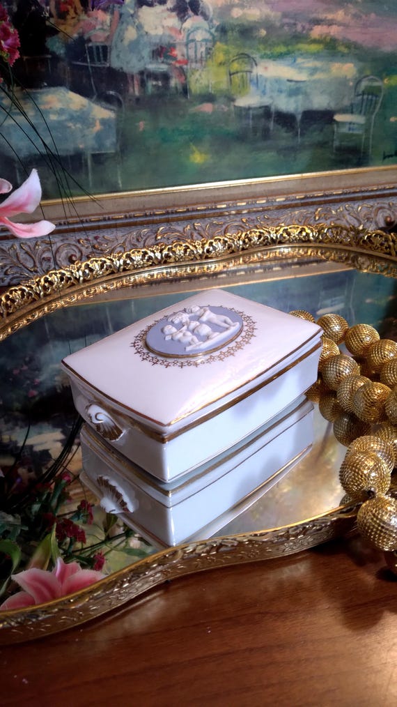 Vintage Andrea of Sadek Porcelain Cigarette Box Wedge… - Gem