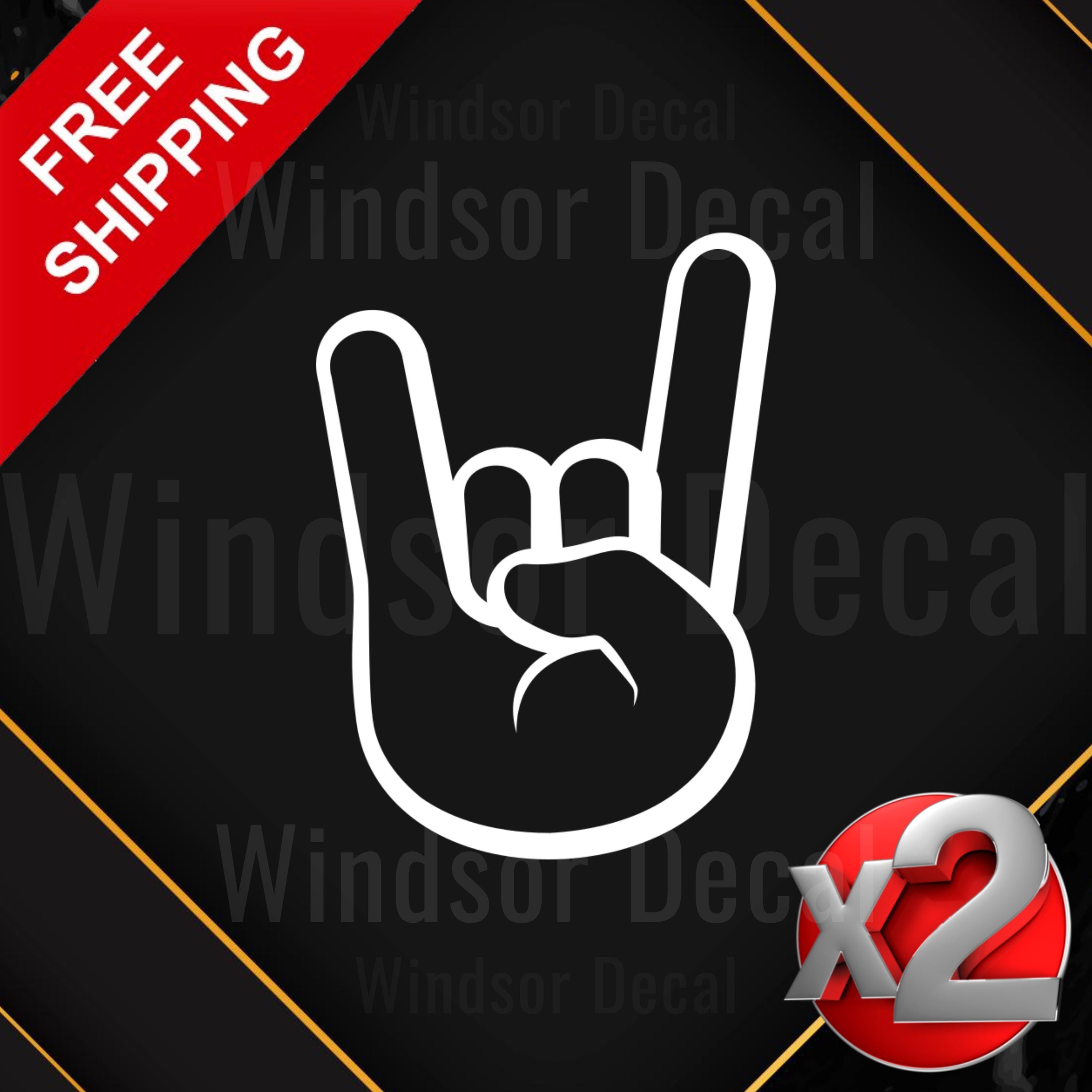 2X Horn Hand Sign Sticker Decal Cards Decal Make My Day Vinyl Sticker ...