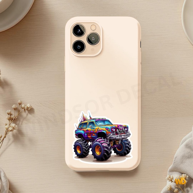 Colorful Monster Truck Stickers, Off-road Vehicle Vinyl Decals (15 Pack ...