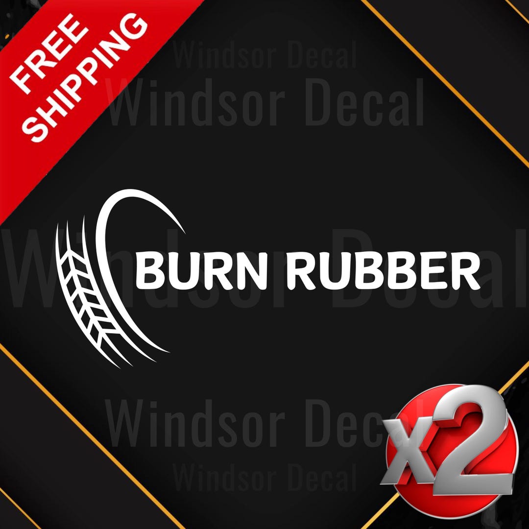 2X Burn Rubber Tire Thread Marks Vinyl Decal, Drift Sticker Custom Tire ...