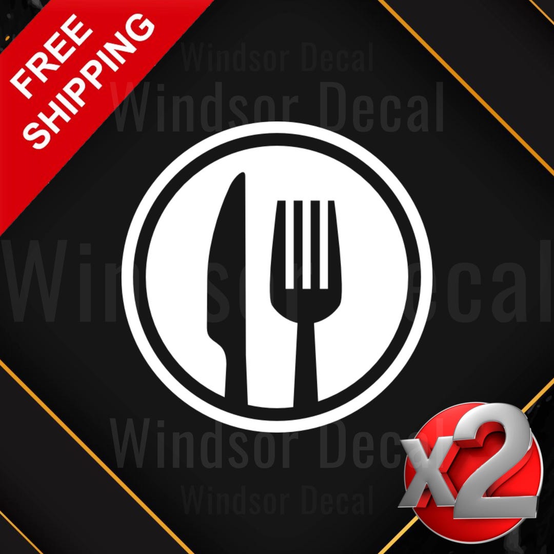 2X Fork Knife Sticker Decal | Food Decal | Make My Day Vinyl Sticker ...