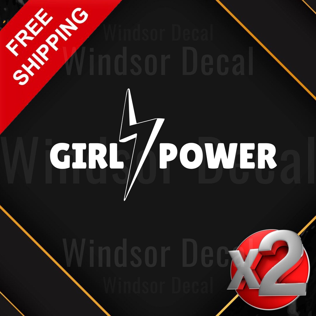 2X Girl Power Thunderbolt Decal: Car, Laptop, Window Sticker (5 Inch ...