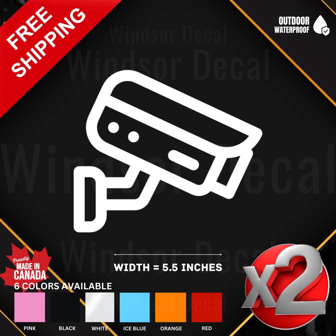 Security Camera Sticker Decal (set of 2) - 5.5" Vinyl Surveillance - Etsy