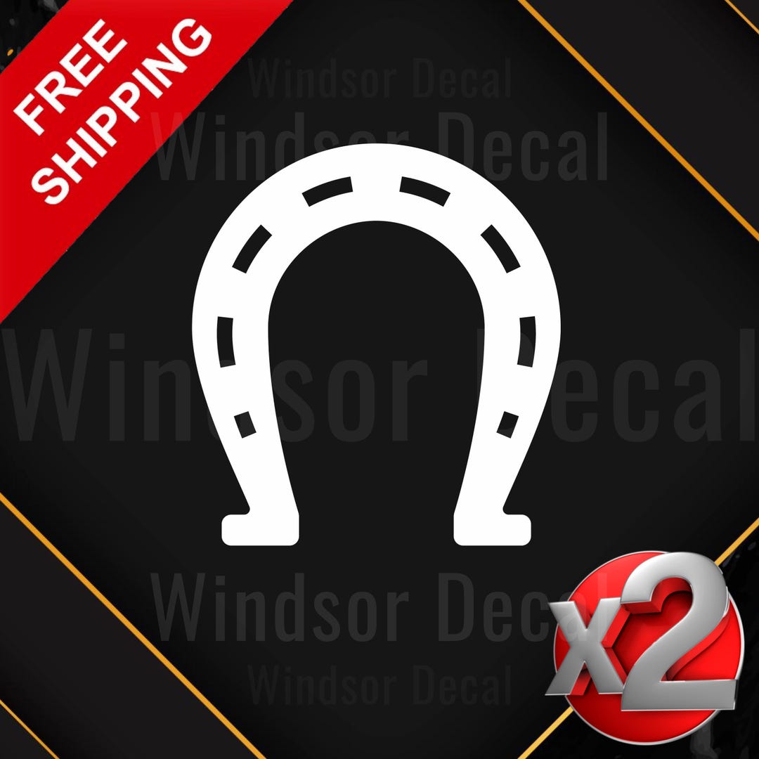 2X Horseshoe Sticker: 5" Vinyl Decal for Car, Laptop, Tumbler - Etsy