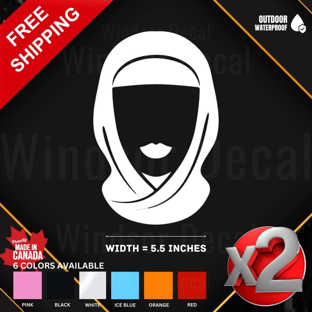 2X Islamic Girl Hijab Decal: Muslim Art Vinyl Sticker (5.5") - Etsy