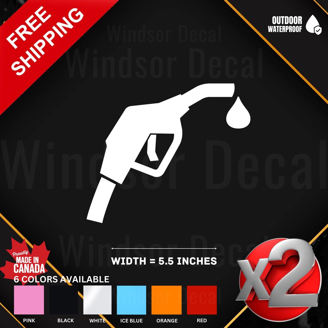 Gas Pump Hose Vinyl Decal: Car, Laptop, Tumbler Sticker (5.5", Set of 2 ...