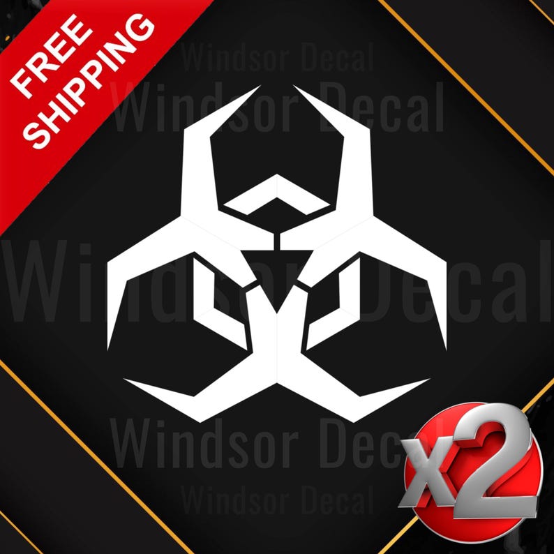 2X Biohazard Symbol Sticker: 5" Vinyl Decal for Car, Laptop, Tumbler - Etsy