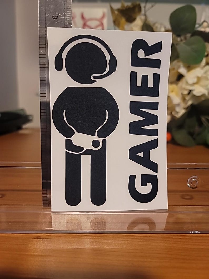 GAMER Controller Headphones Text Car Window Glass Flat Surface Vinyl ...