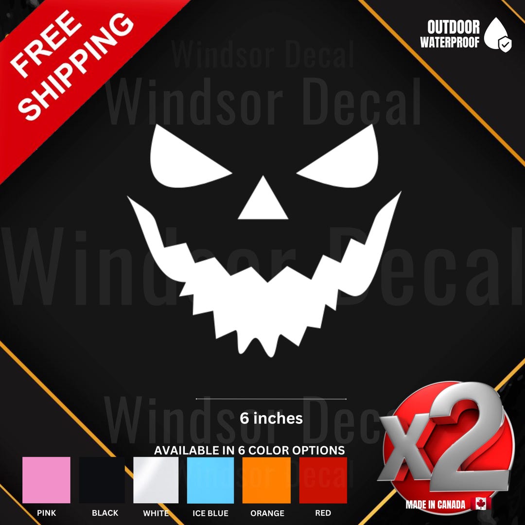 2X Ghost Face Scary Moster Smile Sticker | Make My Day Decal ...
