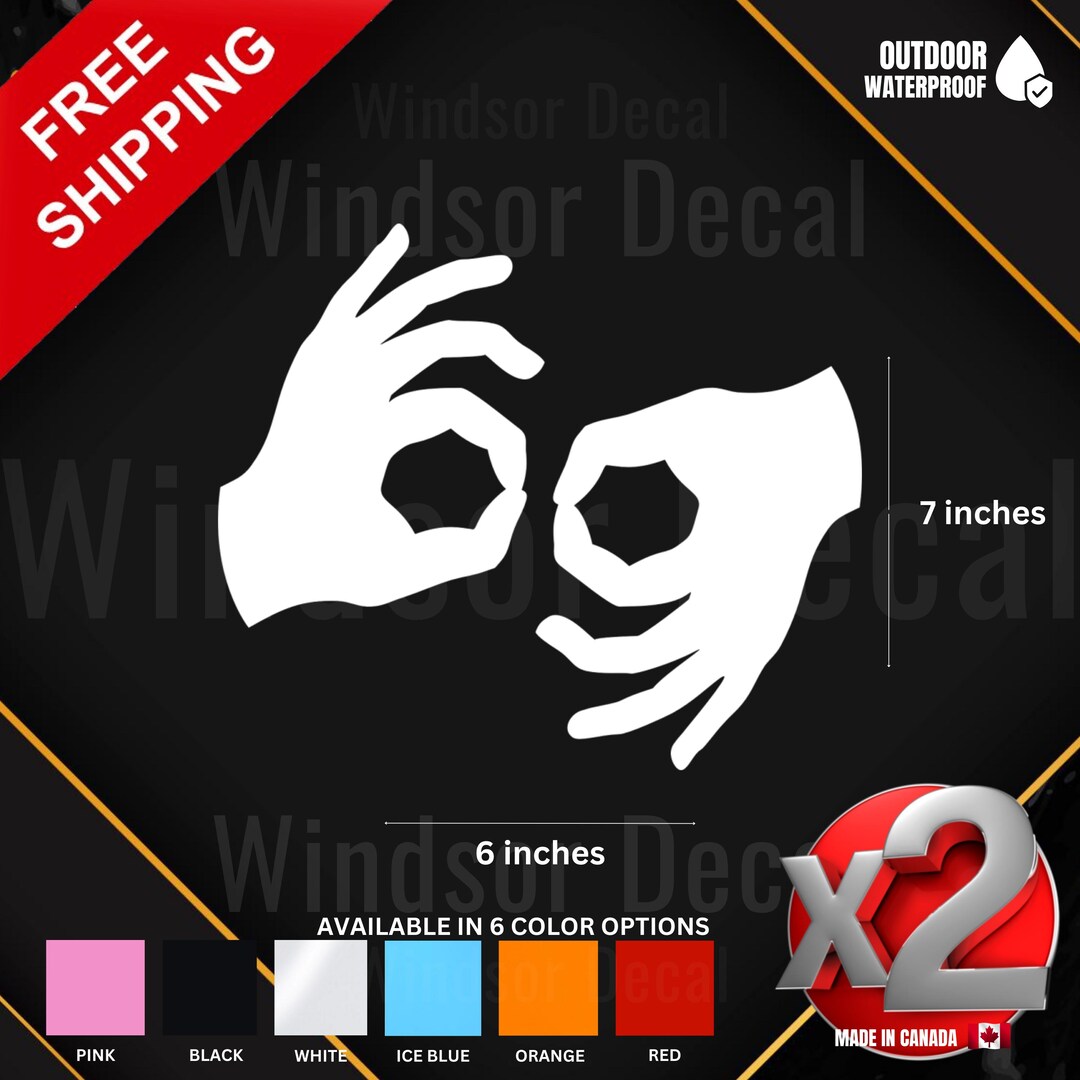 2X Made You Look ASL Vinyl Decal: American Sign Language Sticker - Etsy