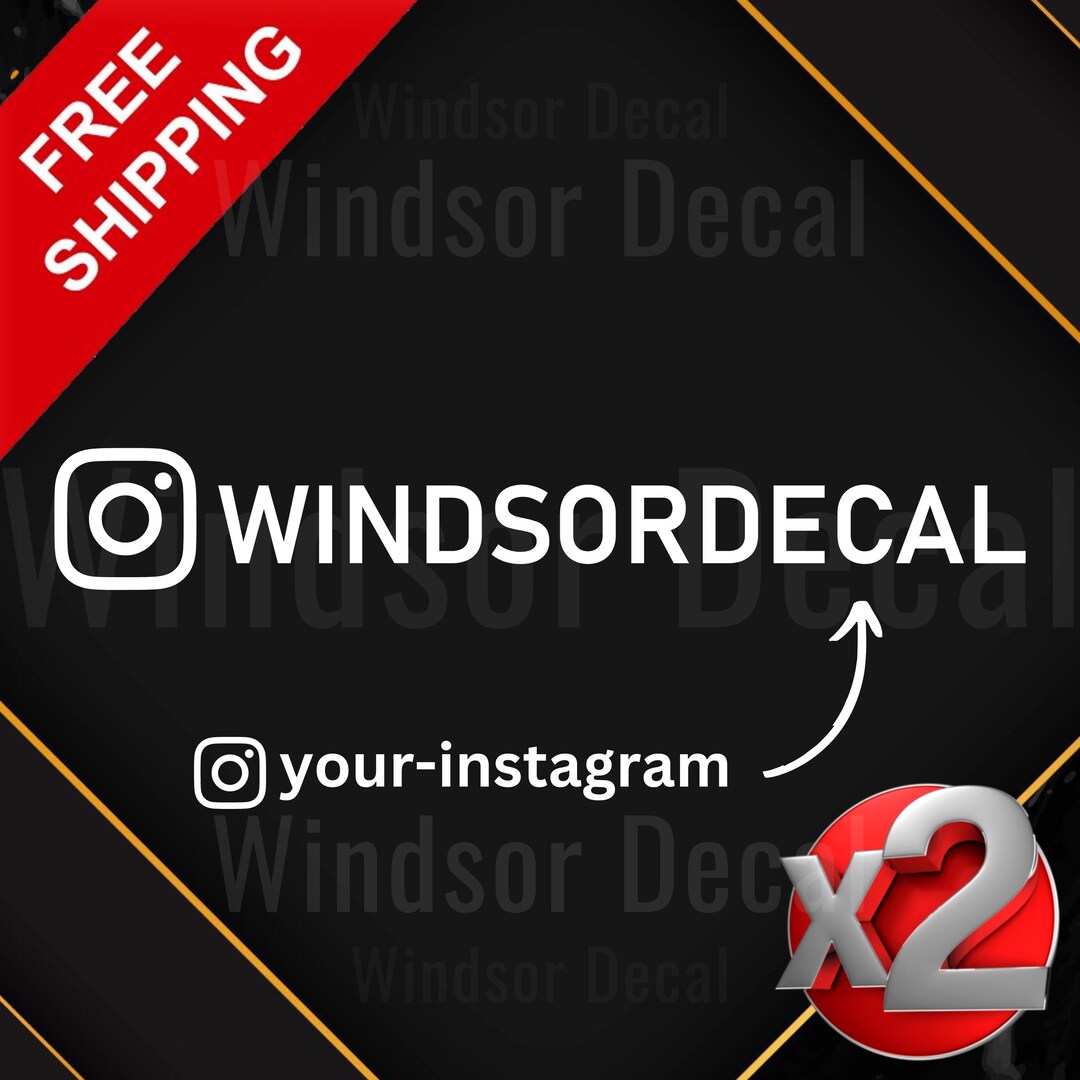 2X Custom Your-instagram-tag Vinyl Decal, Custom Instagram Username ...
