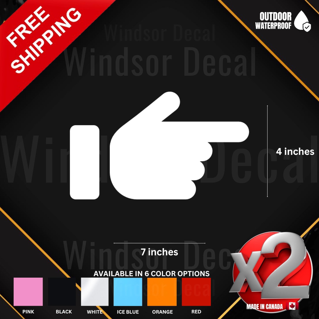 2X Pointing Hand Gesture Sticker | Make My Day Decal | Cool Decal | Car ...