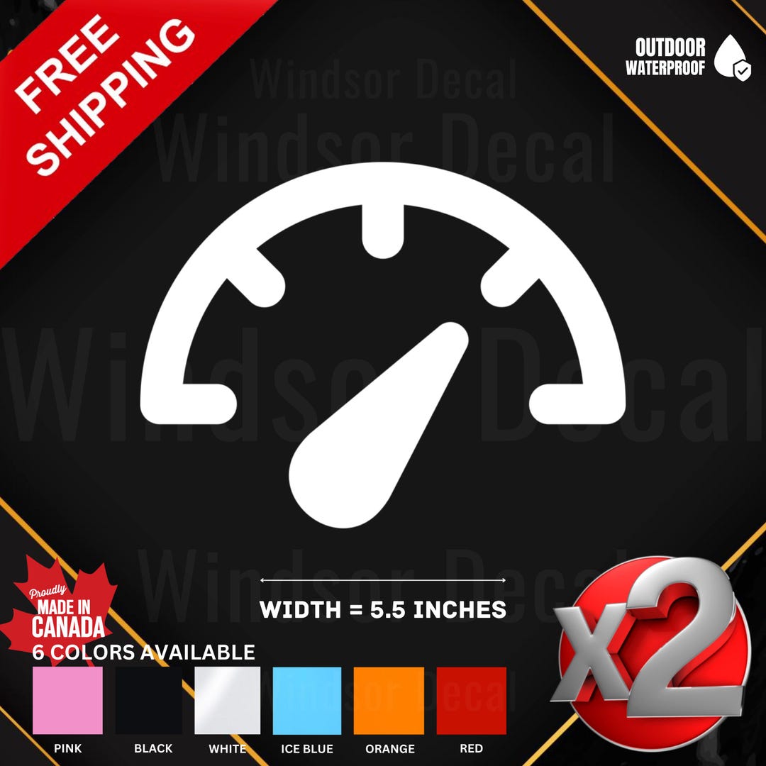 2X Speedometer Decal Sticker | High Speed Racing Vinyl Sticker for Car ...