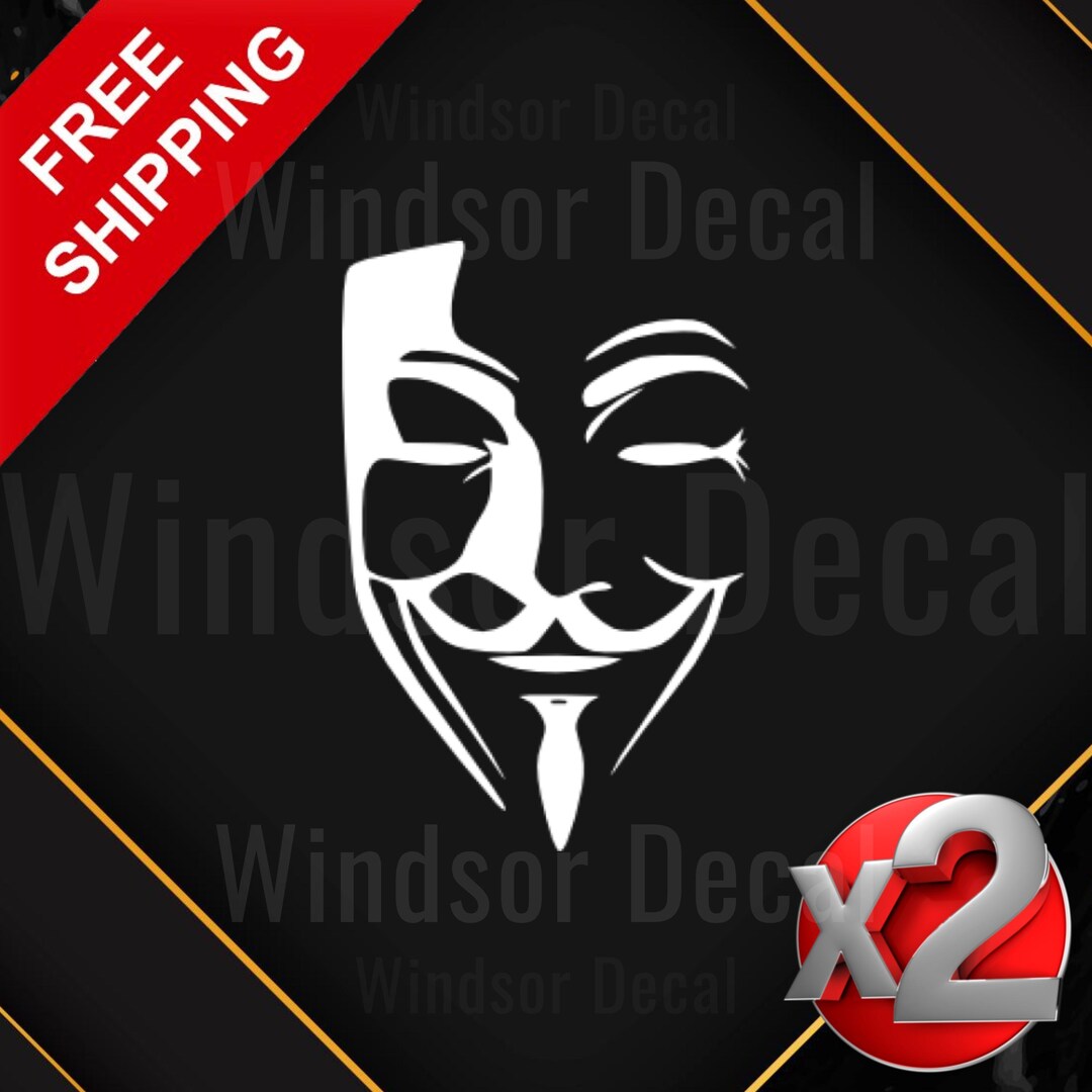 2X V for Vendetta Mask Vinyl Decal: Car/laptop Sticker (5") - Etsy