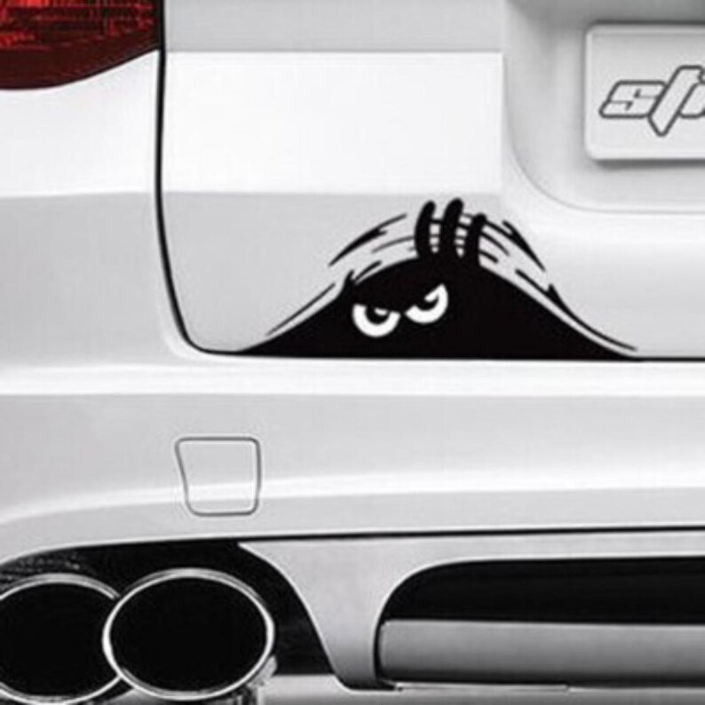 2X Peeking Monster Vinyl Decal: Peaking No Background Car Decal Sticker ...