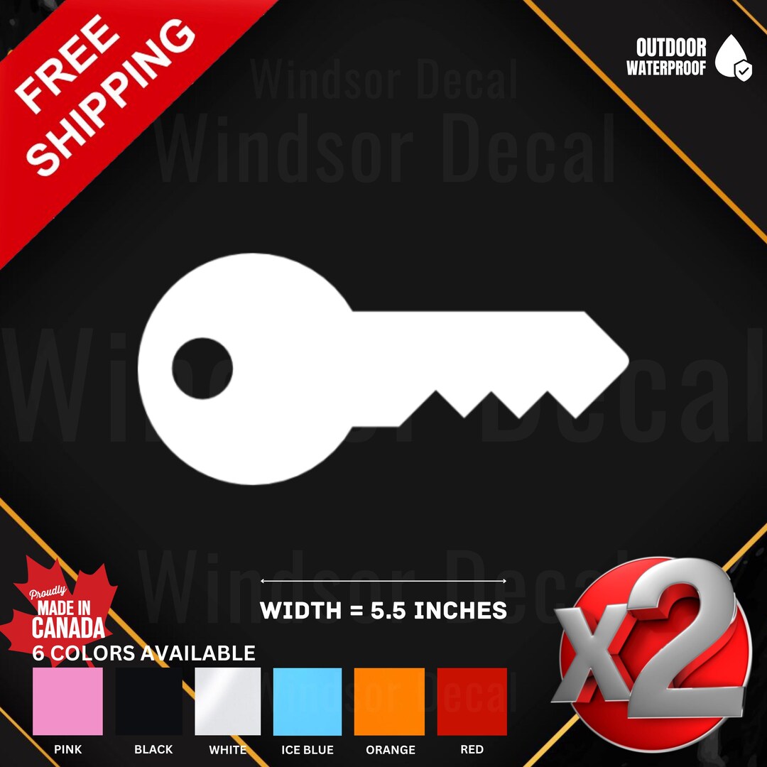 Key Vinyl Decal (2X) - Car, Laptop, Window Sticker 5.5" - Etsy