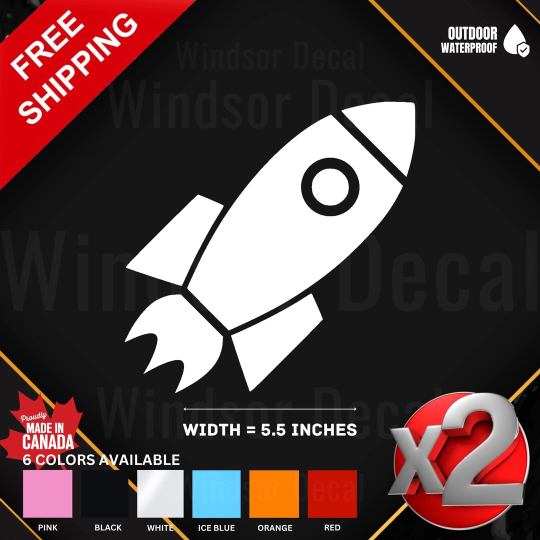 2X Rocket Vinyl Decal: Car, Laptop, Window Sticker (5.5") - Etsy