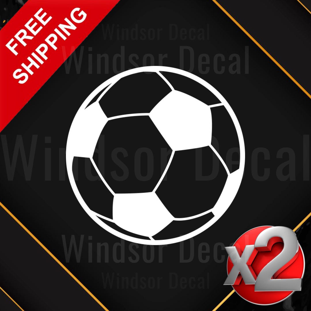 2X Soccer Ball Vinyl Decal Sticker, Sports Ball Design, Custom Soccer ...