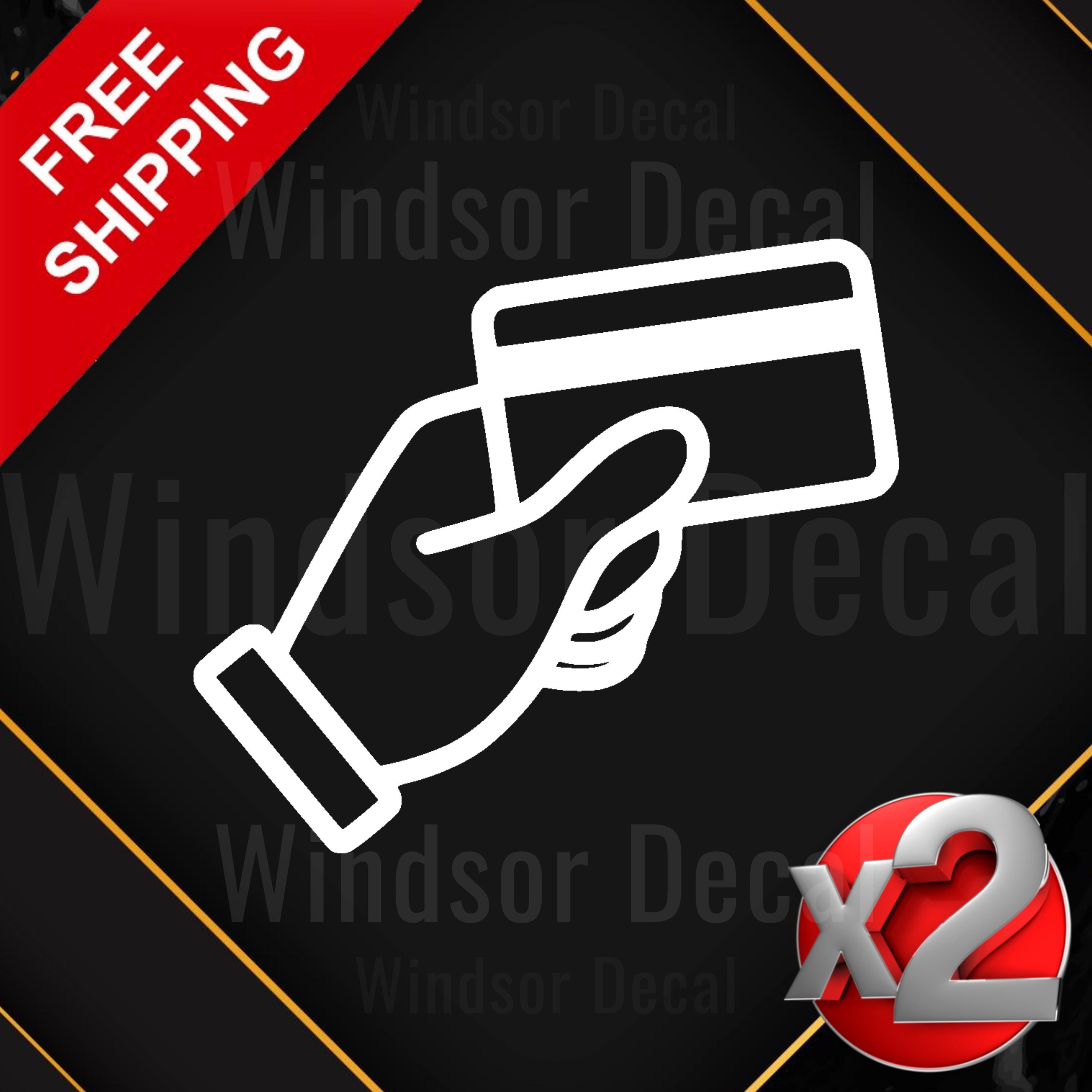 2X Pay With Card Sign Sticker Decal | Credit Card Available Decal ...