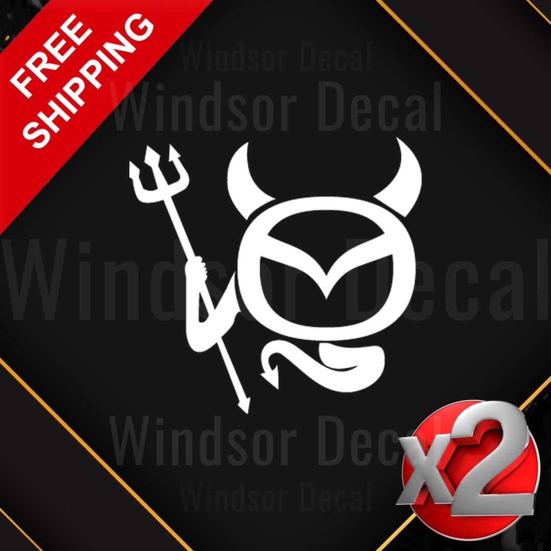 2X Mazda Sticker | Mazda Devil Decal | Mazda Art | Custom Design Vinyl ...
