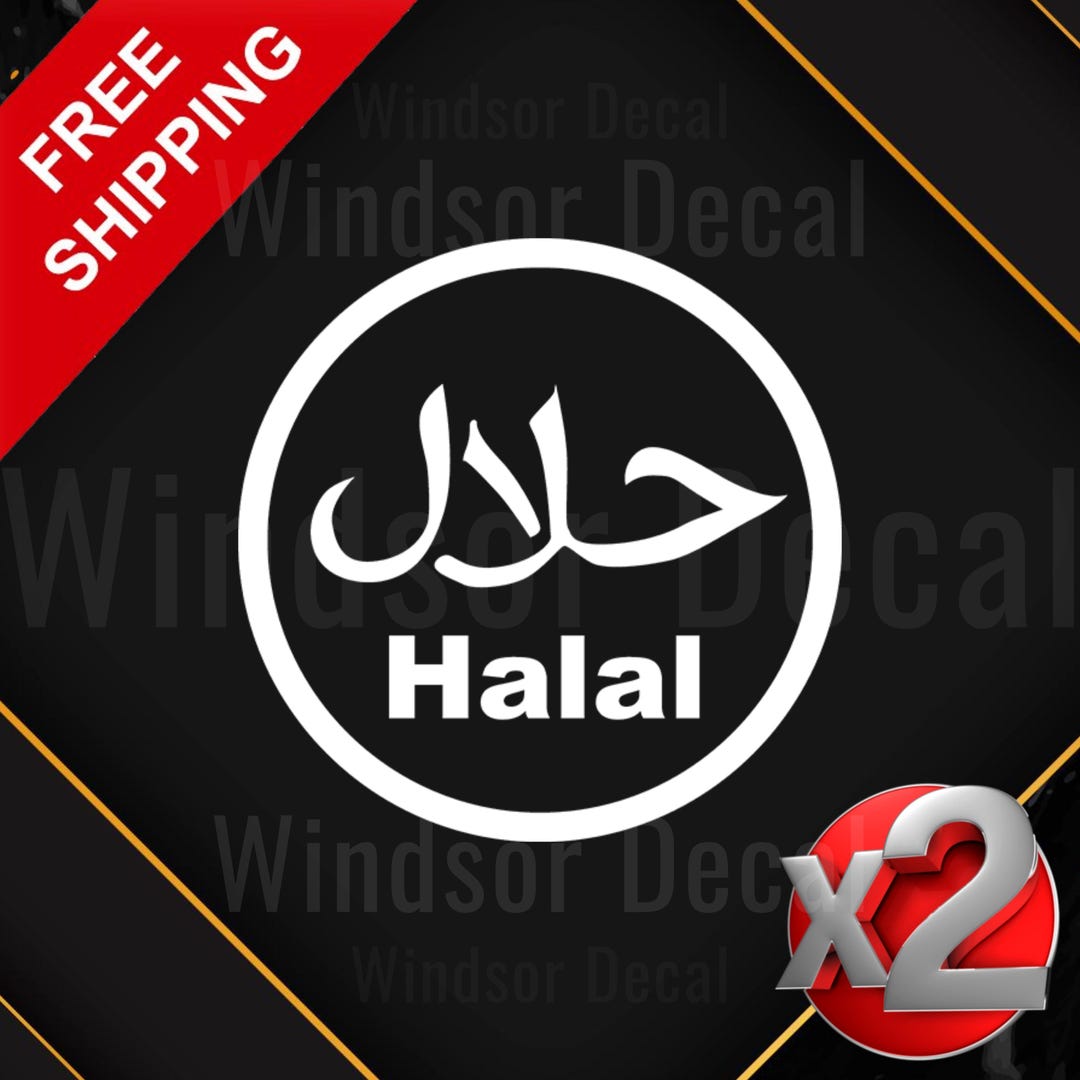 2X Halal Food Sign Decal | Food Decal | Make My Day Vinyl Sticker ...