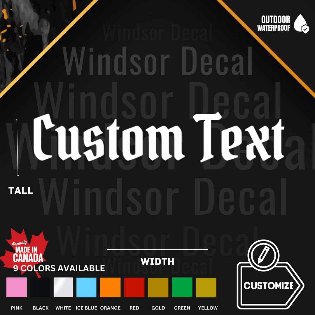 YOUR-TEXT CUSTOM Text Name Label Custom Vinyl Sticker Decal - Etsy