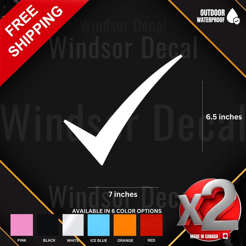 2X Checkmark Decal | Tick Mark Art | Positive Affirmation | Success ...