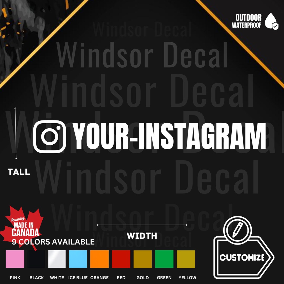 Custom Instagram Name Vinyl Decal | Car Window Personalized IG Username ...