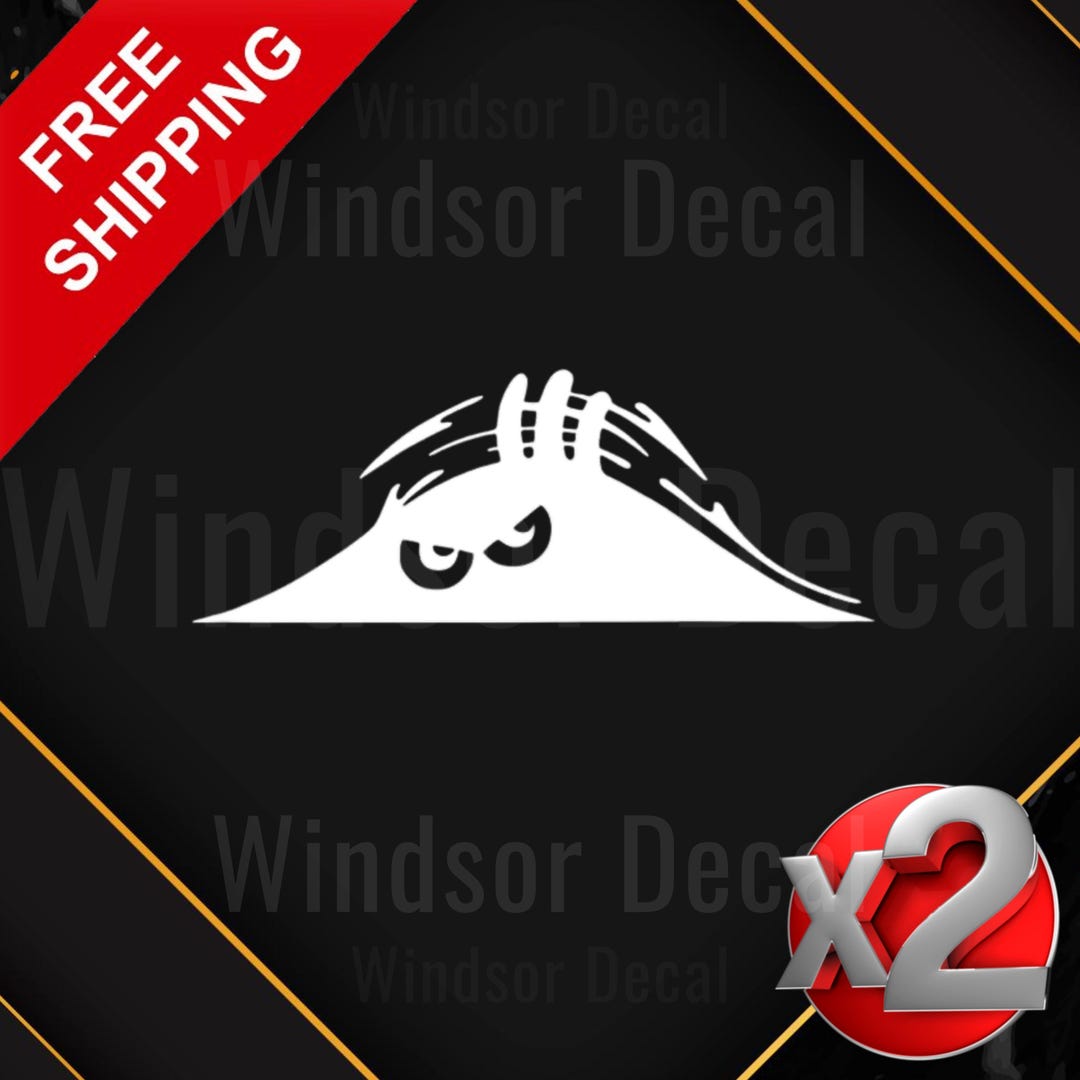 2X Peaking Peek-a-boo Monster Vinyl Decal Sticker, Monster Peeking ...
